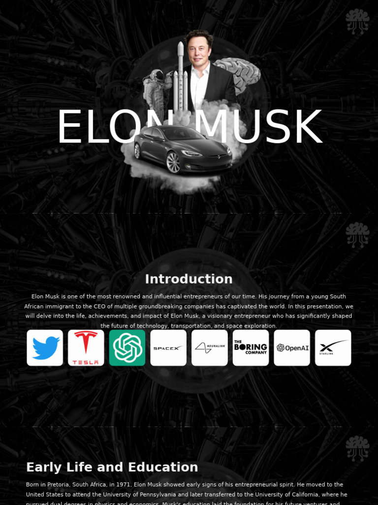 Elon Musk: Visionary Entrepreneur Overview | PDF | Elon Musk | Space X