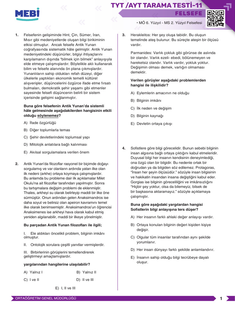 Felsefe Tarihi - 1 | PDF