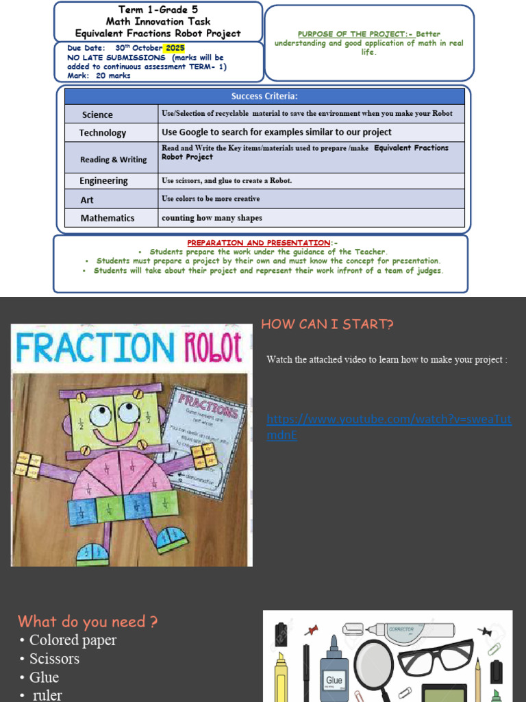 Equivalent Fractions Robot - Innovation Project-Gr.5 | PDF | Robot ...