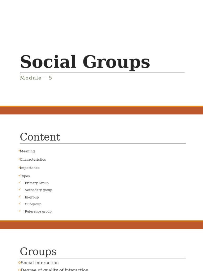 Module 5 Social Groups | PDF | Psychology | Psychological Concepts