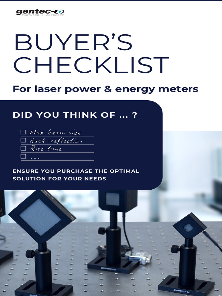 Buyer s Checklist | PDF | Calibration | Accuracy And Precision