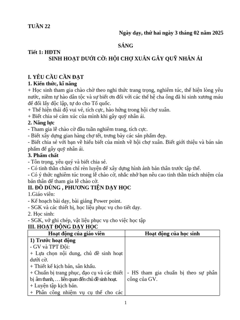 Giáo án 22 | PDF