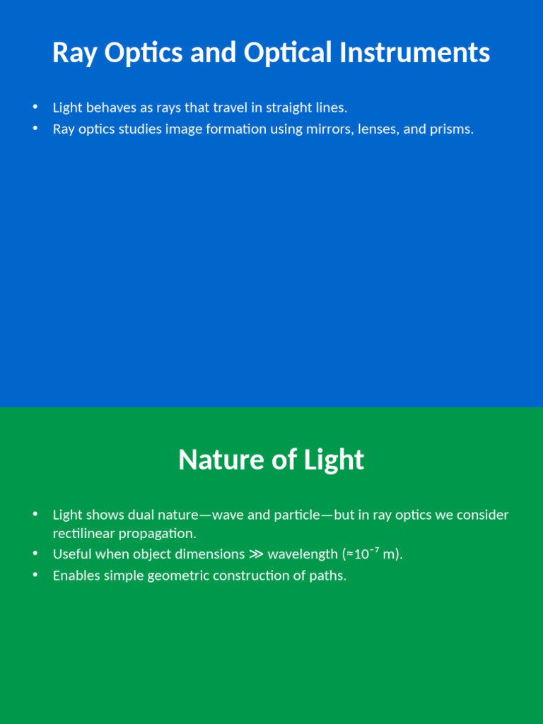 Ray Optics Presentation | PDF