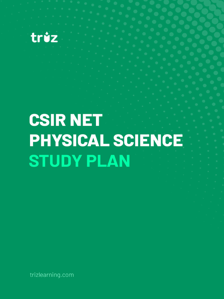 Csir Net Physical Science Study Plan | PDF