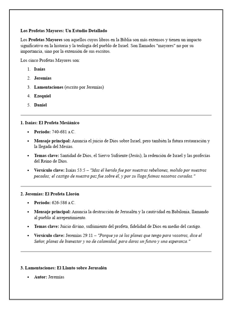Estudio de los Profetas Mayores en la Biblia | PDF | Talmud | Judaísmo