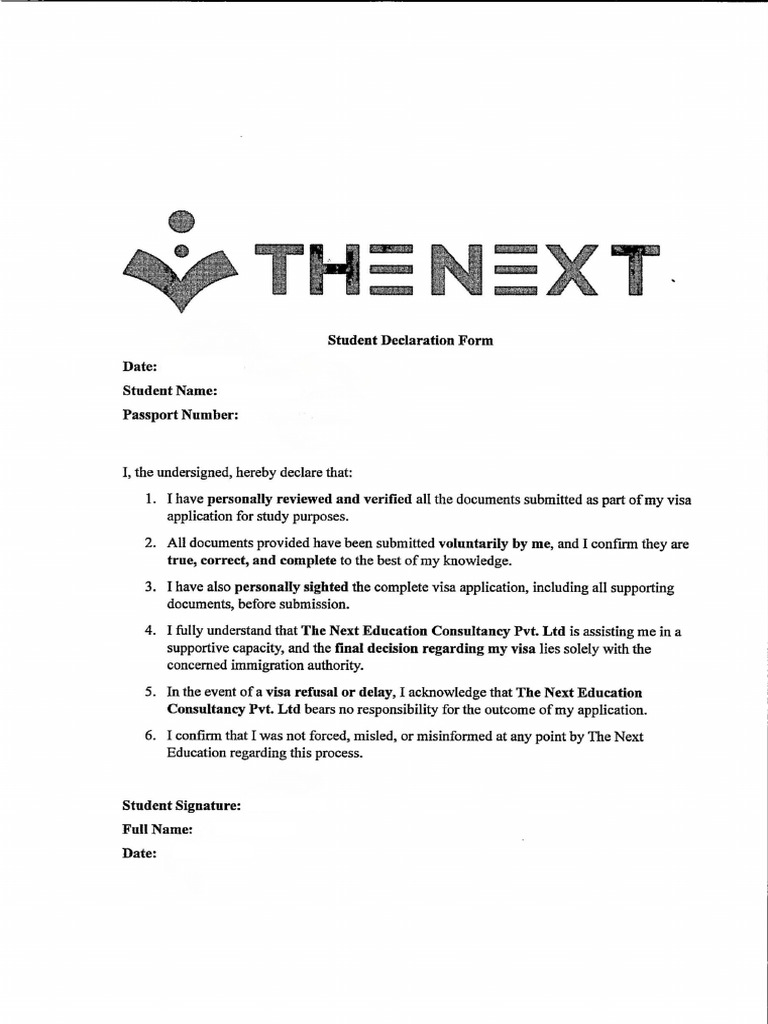 Student Declaration Form Ankit | PDF