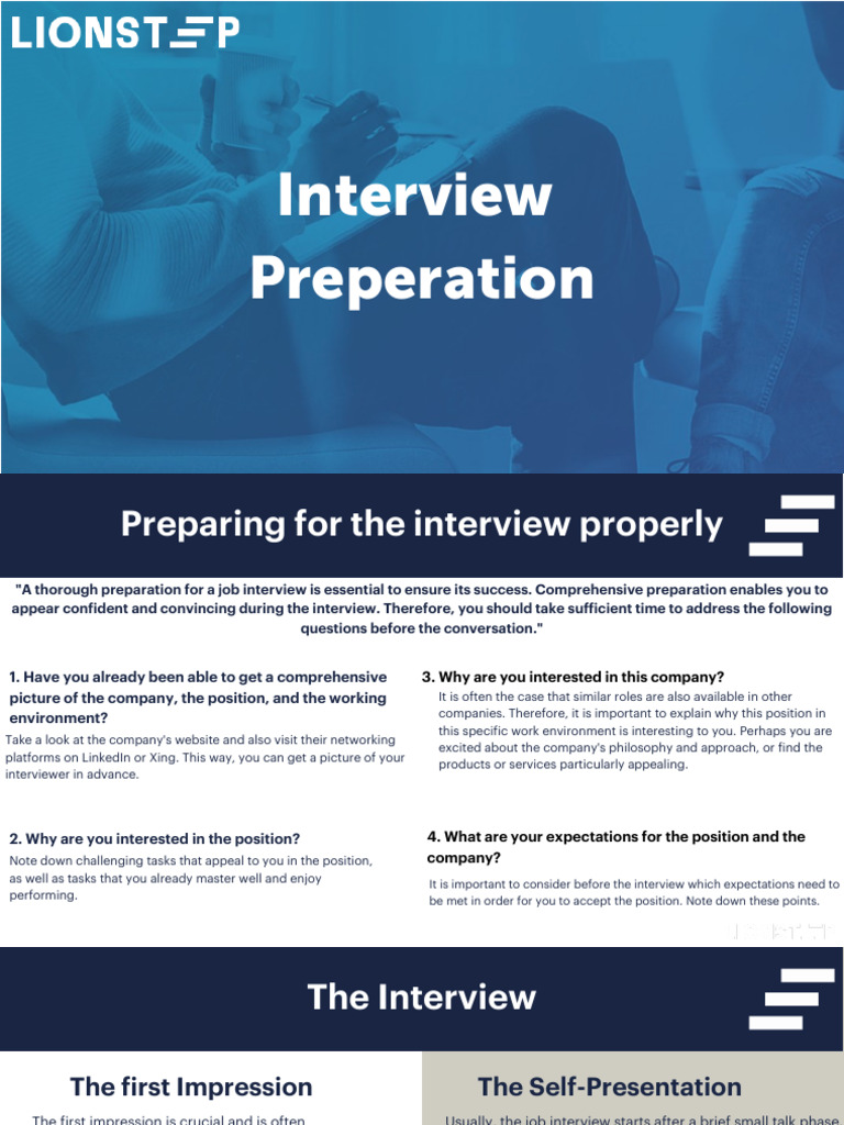 Interview Preperation - Lionstep | PDF | Job Interview | Camera