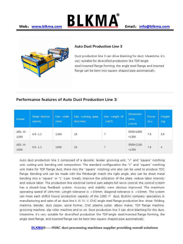 Auto Duct Production Line 3 Overview | PDF | Duct (Flow) | Sheet Metal