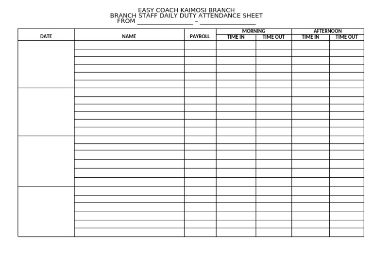 Easy Coach Attendance | PDF