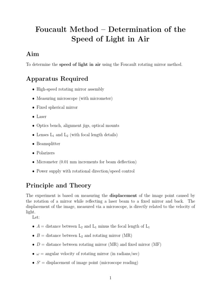Foucault Method | PDF | Optics | Mirror