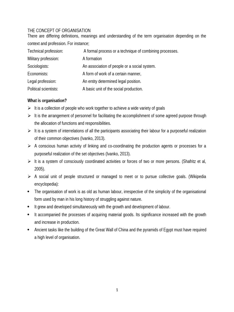 The Concept of Organisation _ for Pgde Prog (2) | PDF | Bureaucracy