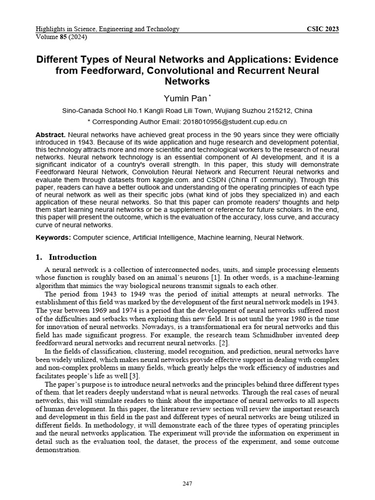 Neural Networks: Types and Applications | PDF | Algorithms | Cognitive ...