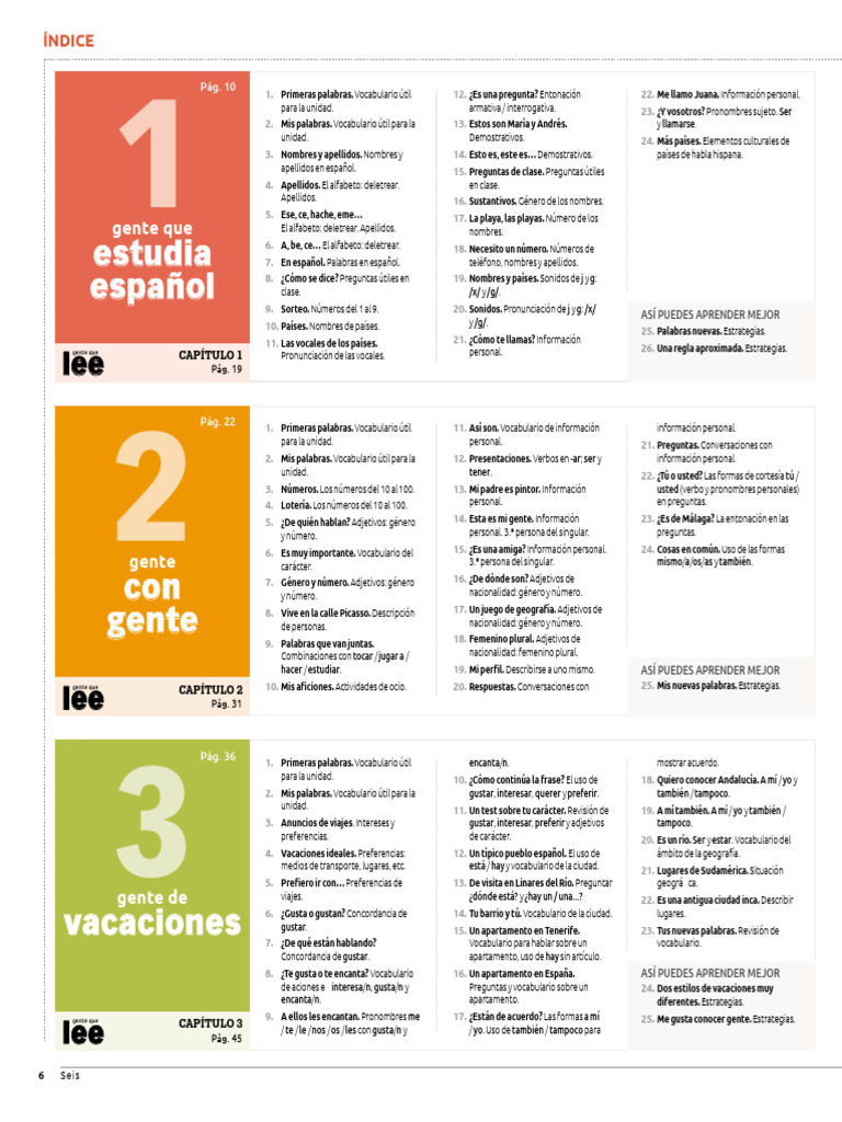 Vocabulario y gramática en español | PDF | Lingüística
