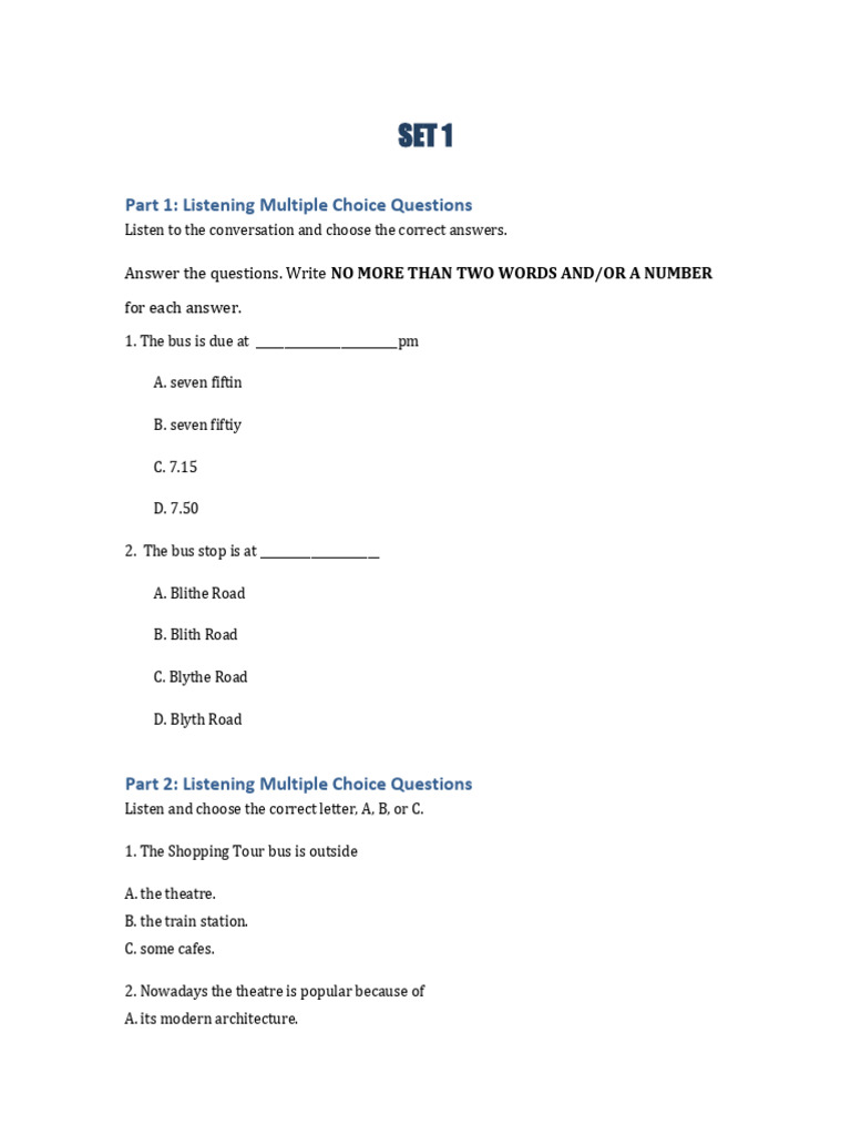 Listening CEFR Test | PDF