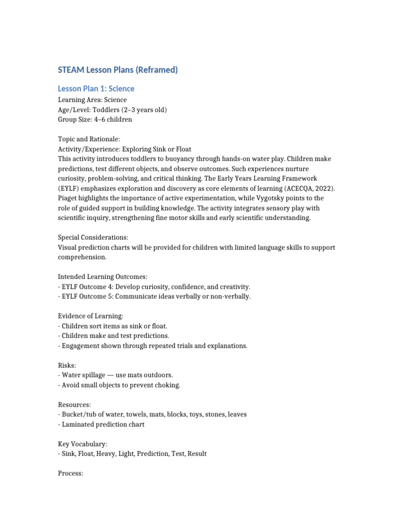 Reframed STEAM Lesson Plans Complete | PDF | Learning | Symmetry