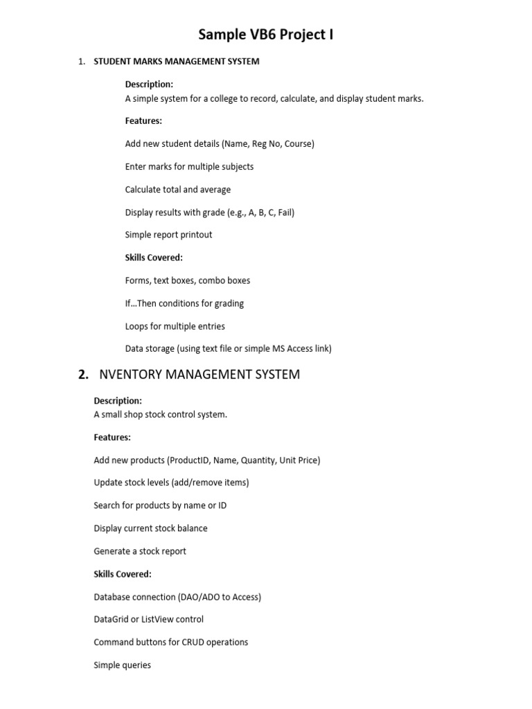 Sample Vb6 Projects Pdf