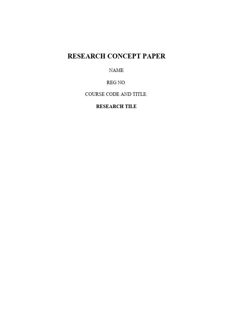 Research Concept Paper Overview | PDF