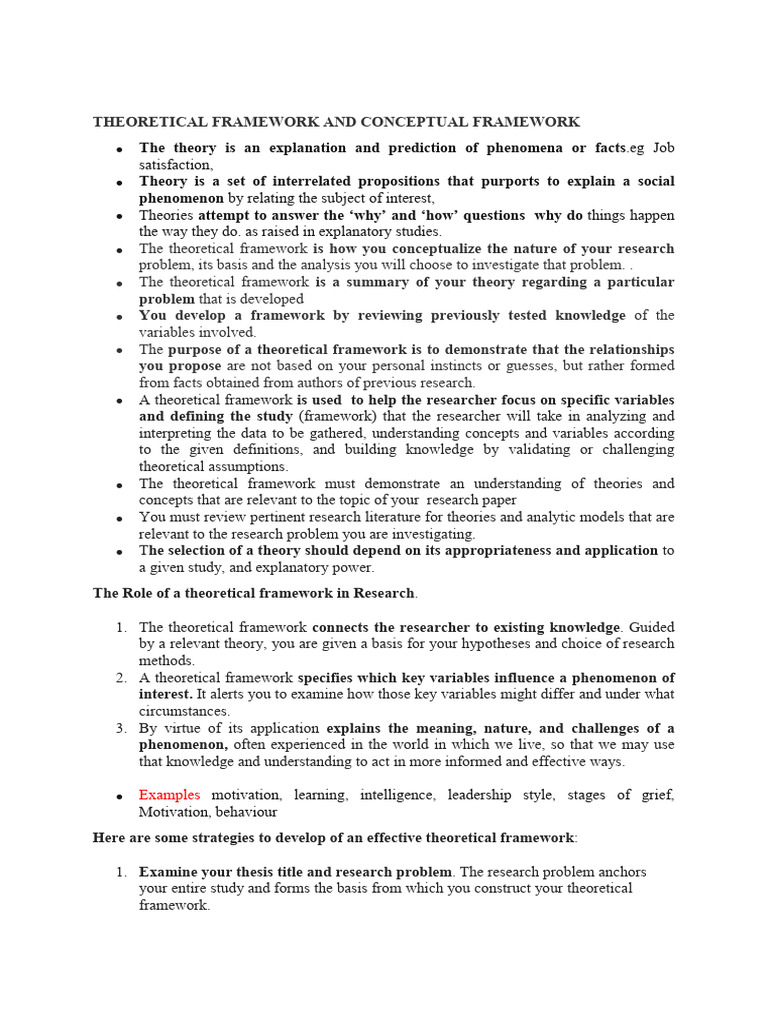 Theoritical and Conceptual Framework | PDF | Theory | Knowledge