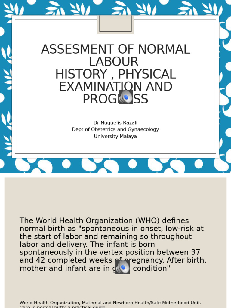 Assessment of Normal Labor Stages | PDF | Childbirth | Health Sciences