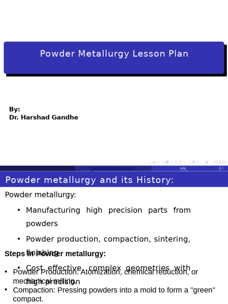 Powder Metallurgy Course Overview | PDF | Sintering | Industrial Processes