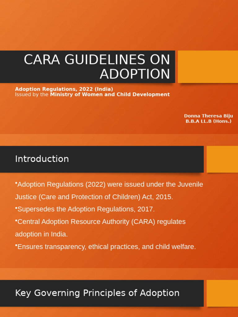 CARA Adoption Guidelines 2022 | PDF | Adoption | Justice