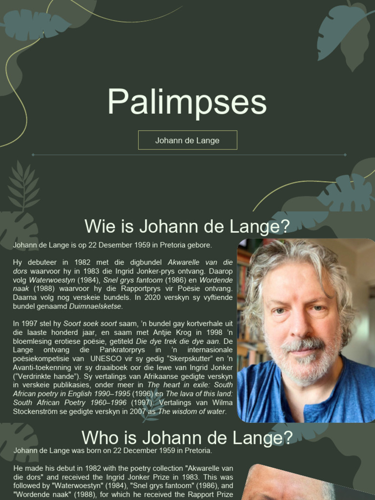 Palimpses Johann de Lange | PDF