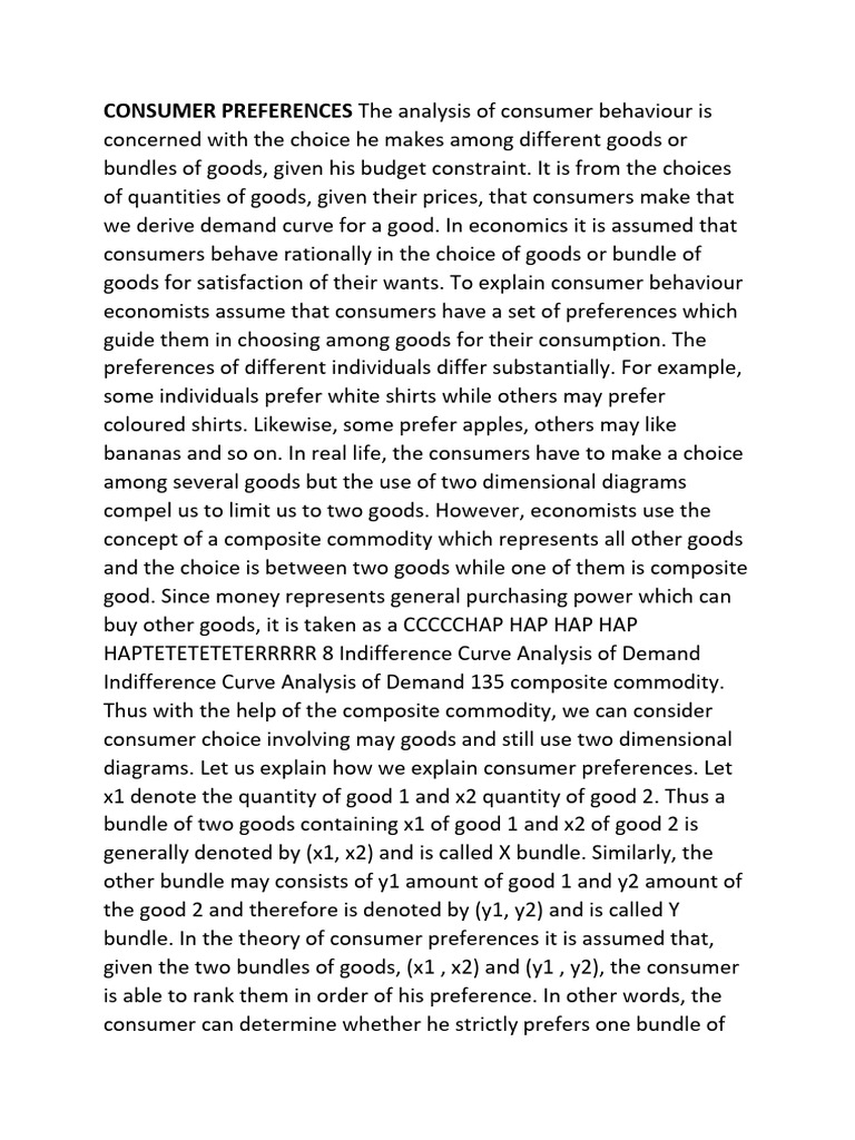 Consumer Preferneces Economics | PDF | Economics | Microeconomics
