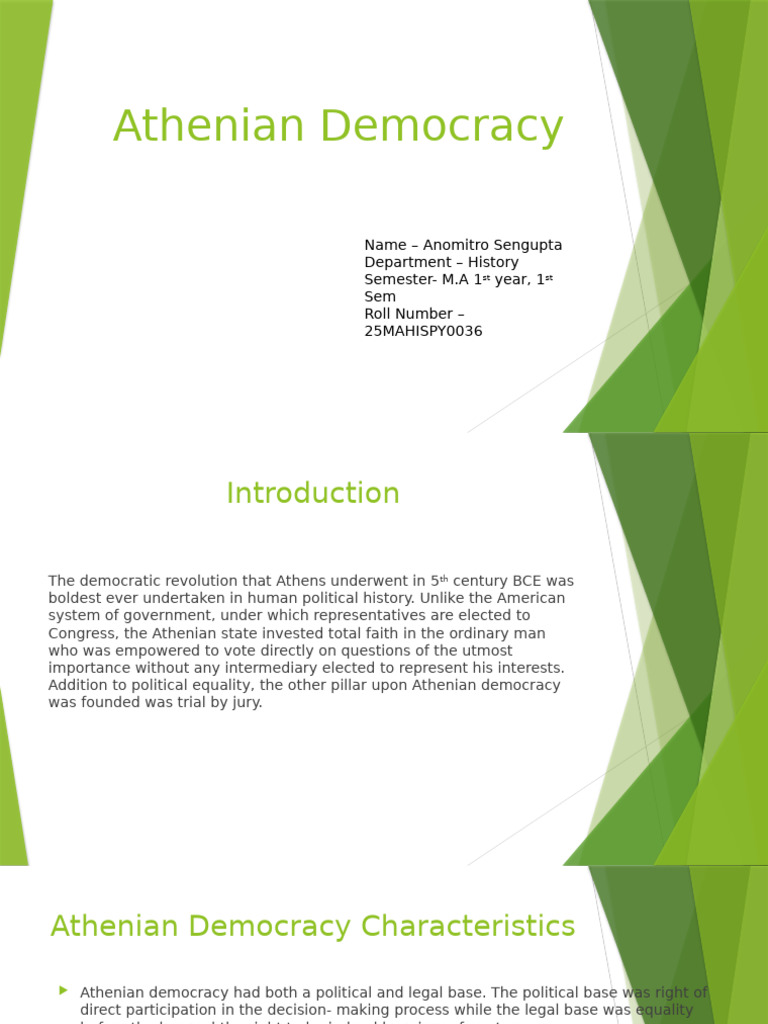 Athenian Democracy | PDF | Democracy | Political Ideologies