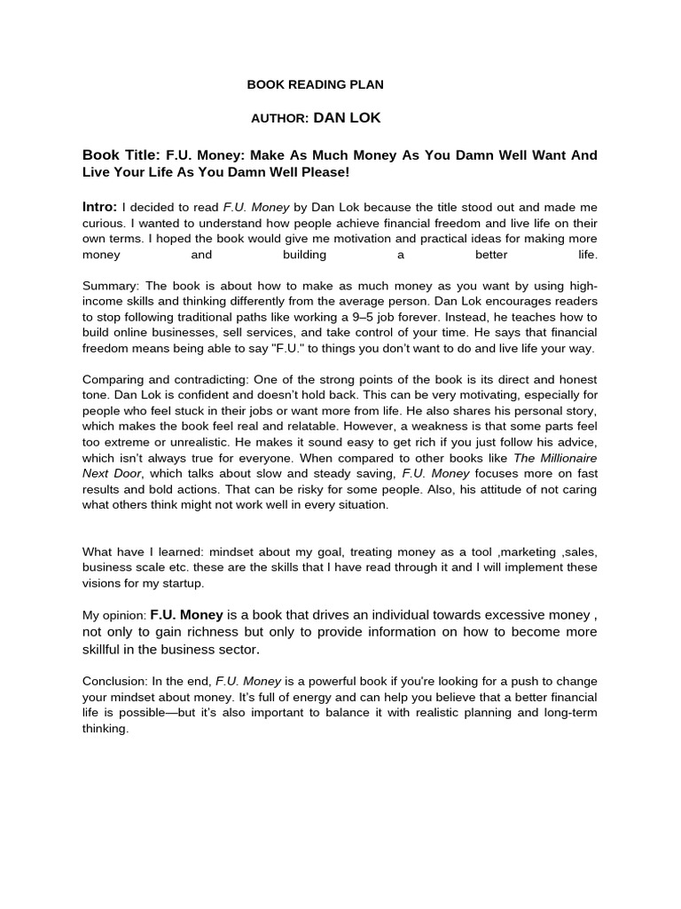 Book Reading Plan | PDF | Psychology | Cognition