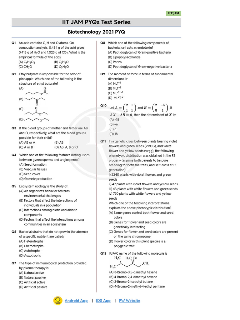 2021 PYQ | PDF | Cell Biology | Biology