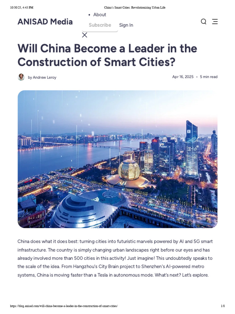 China's Smart Cities - Revolutionizing Urban Life | PDF | Artificial ...