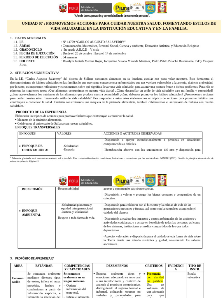 Unidad 7 Quinto Grado para Enviar | PDF | Decimal | Ecuaciones