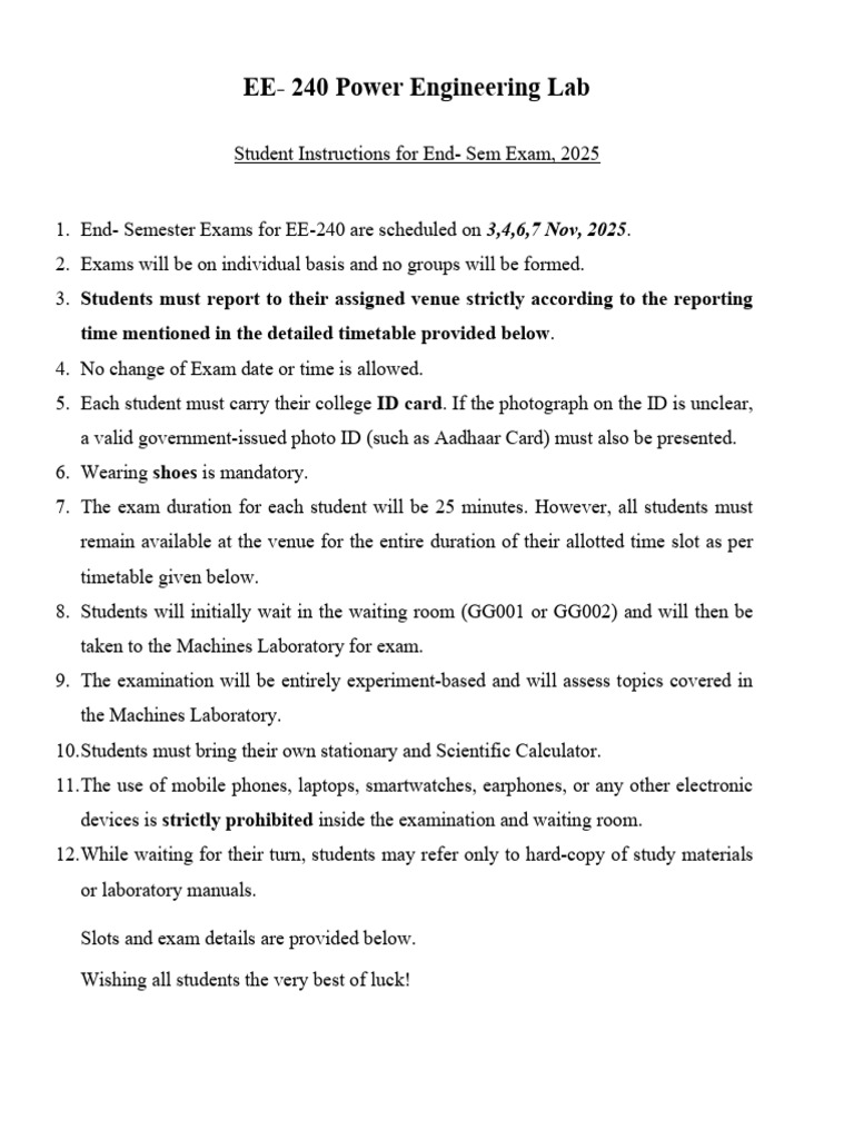 General Instructions Exam EE240 (2) | PDF
