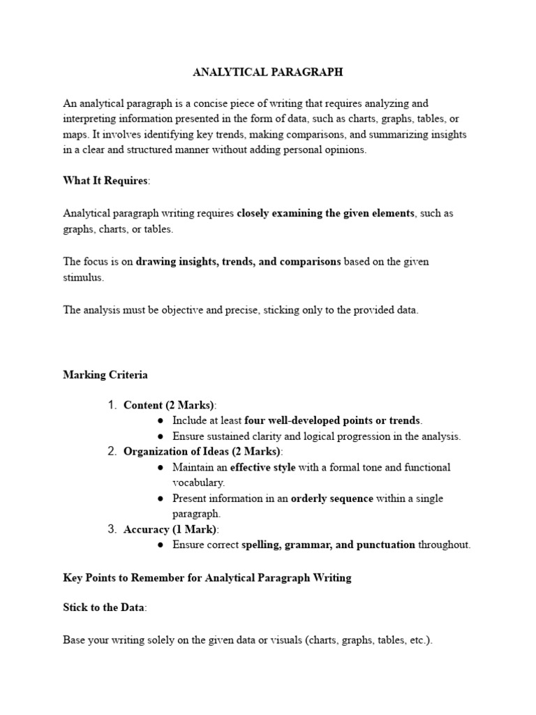 ANALYTICAL PARAGRAPH (1) | PDF | Data | Chart