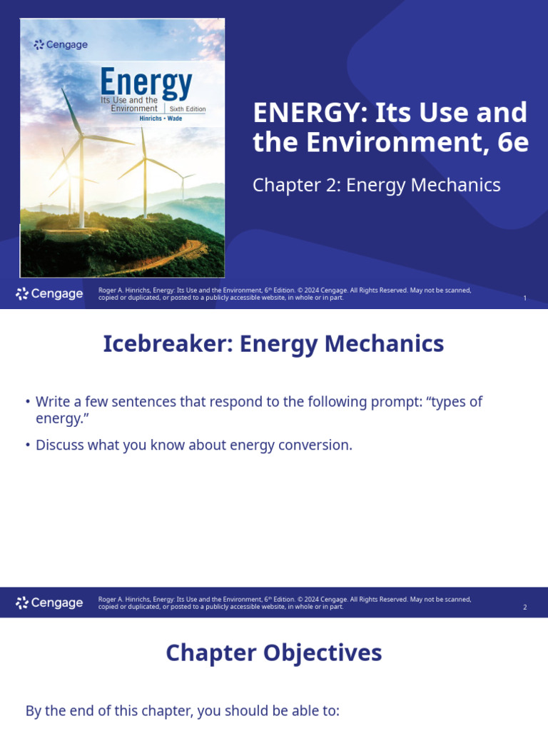 Hinrichs - Energy - 6e - PPT - CH02 - Tagged | PDF | Force | Acceleration