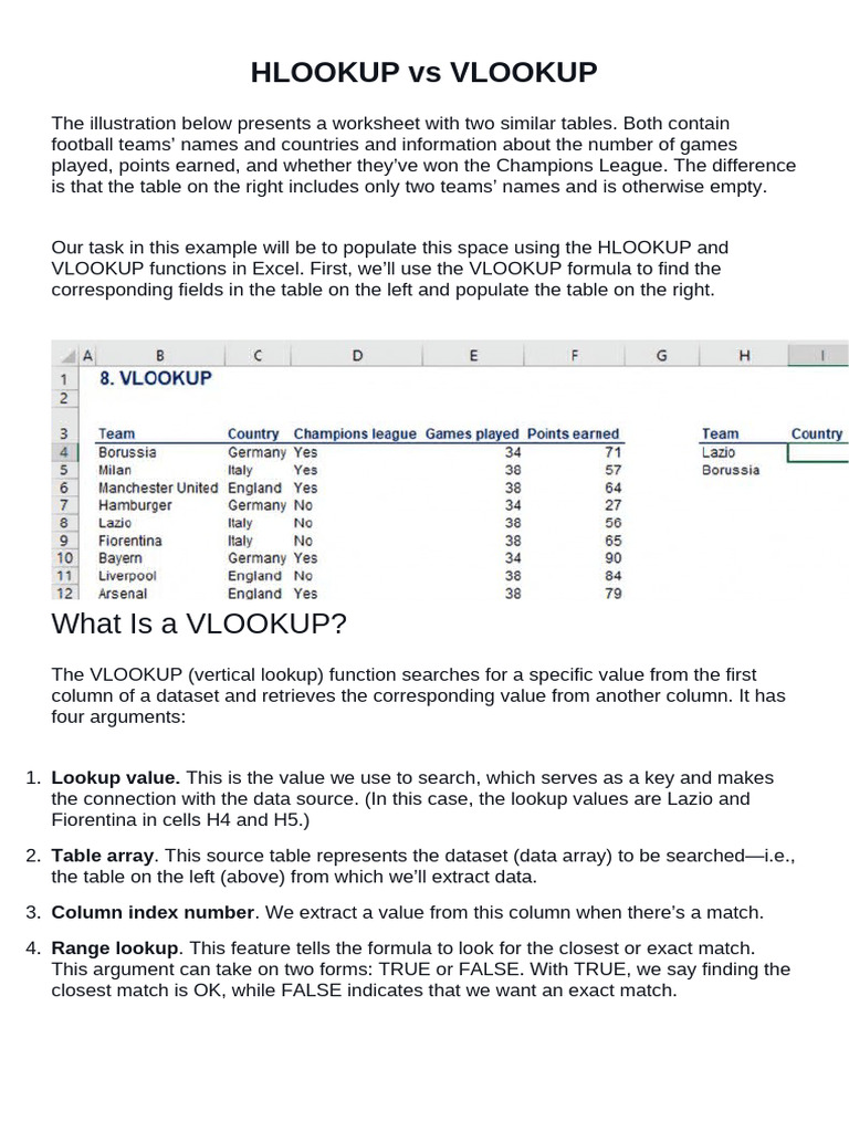 Hlookup vs Vlookup | PDF | Computing | Software Engineering