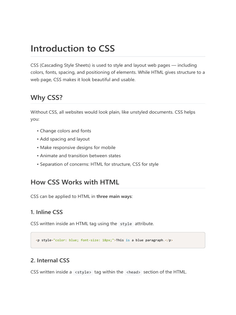Introduction To CSS | PDF