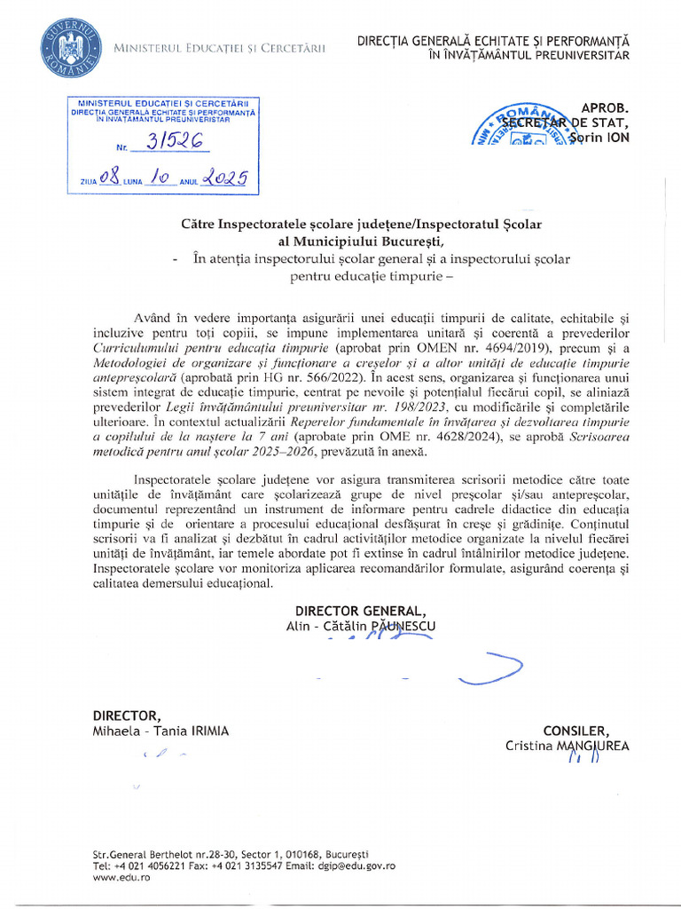 Scrisoarea Metodica ET 2025 T | PDF
