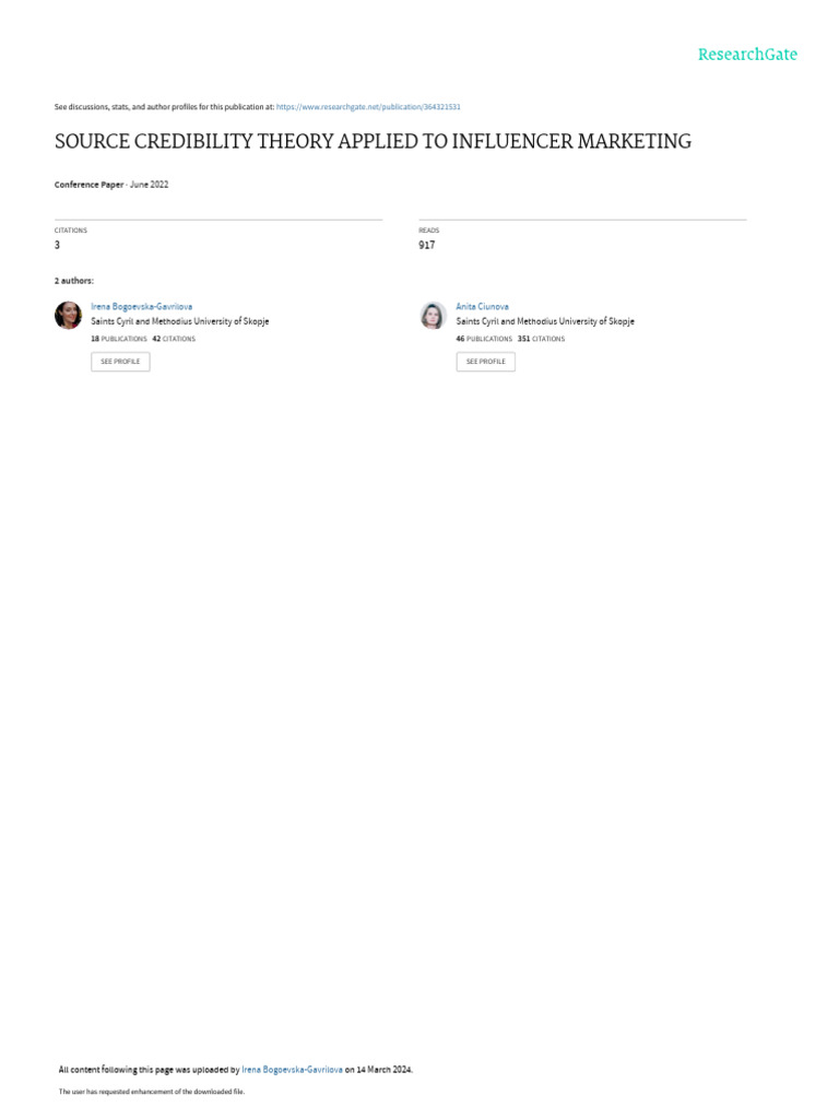 Source Credibility Theory Applied To Influencer Marketing | PDF ...