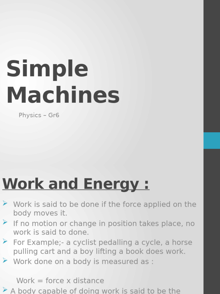 Physics - Simple Machines | PDF | Machines | Mechanical Engineering