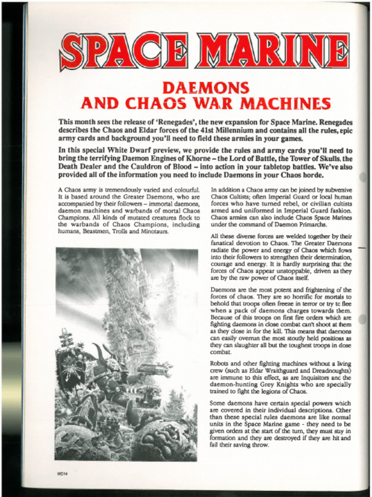 White Dwarf (#148) ''Daemons Ans Chaos War Machines'' | PDF