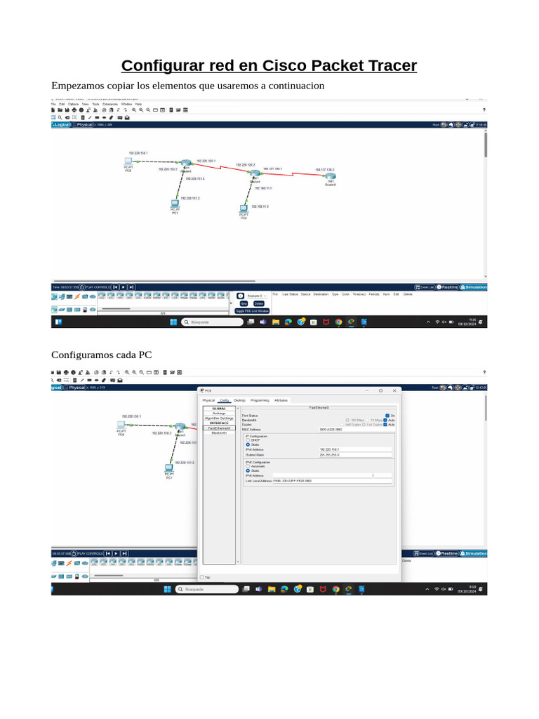 Configurar Red en Cisco Packet Tracer | PDF