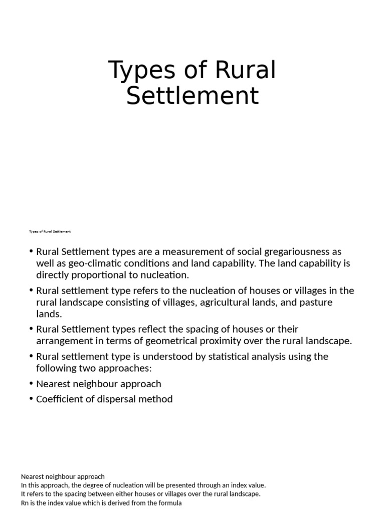 Types of Rural Settlements Explained | PDF | Earth Sciences | Natural ...