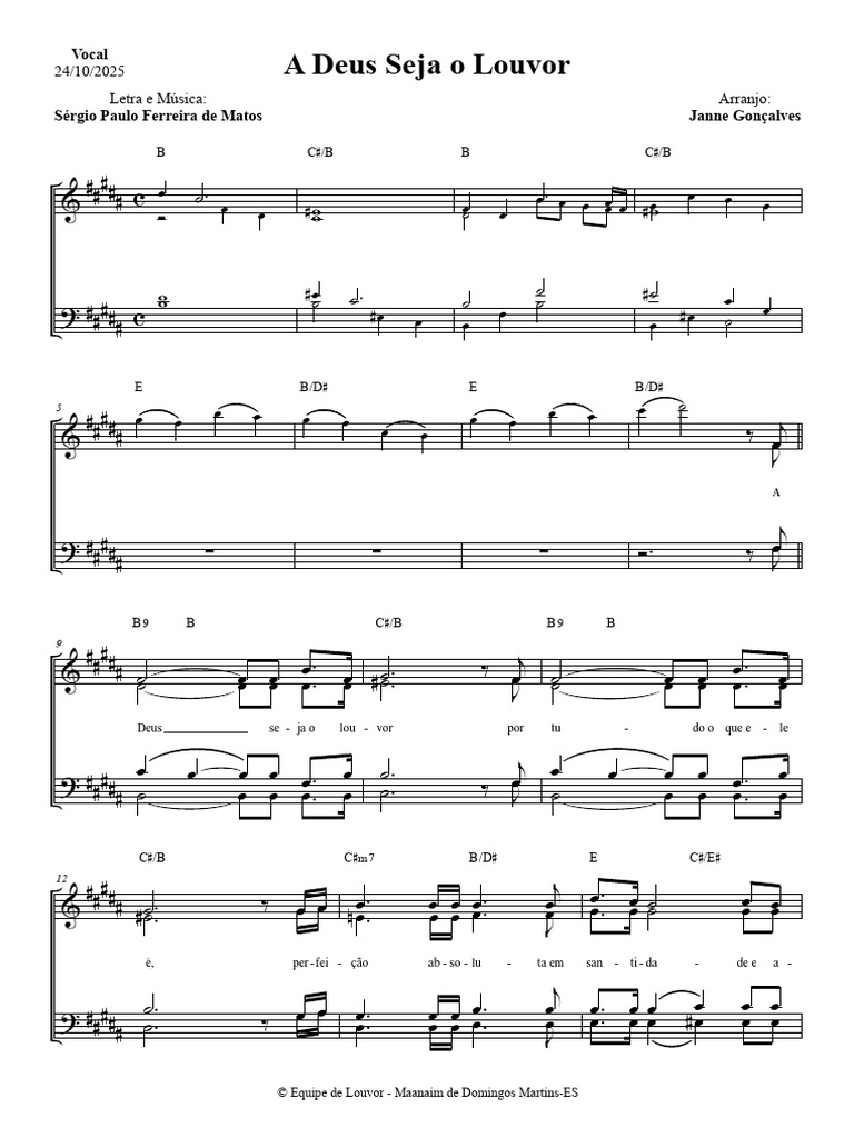 Letra da Música "A Deus Seja o Louvor" | PDF | Religião egípcia antiga ...
