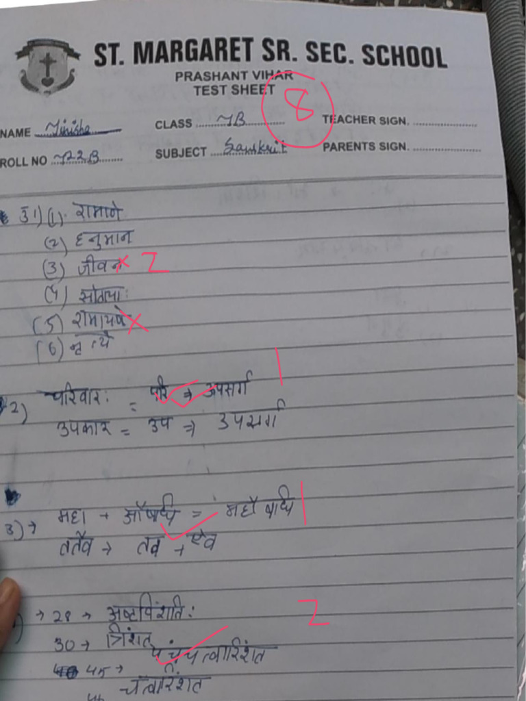 JINISHA - S Sanskrit Exam - Jinisha Motiyani | PDF