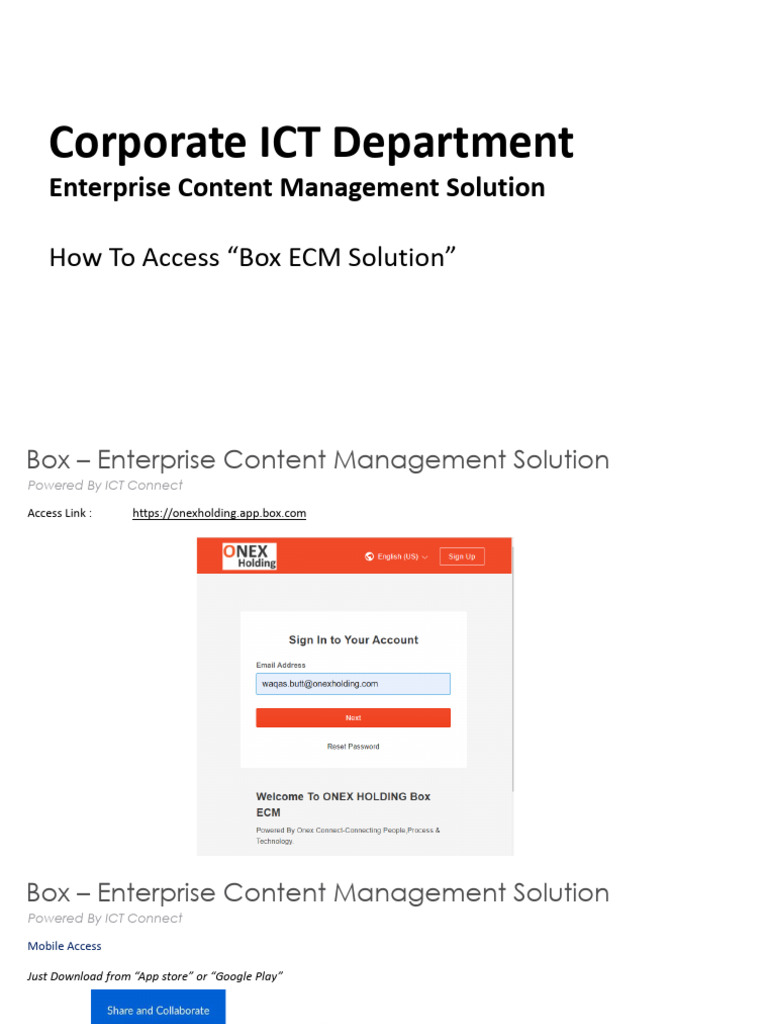 Box ECM Solution - How To Login Ver1 | PDF