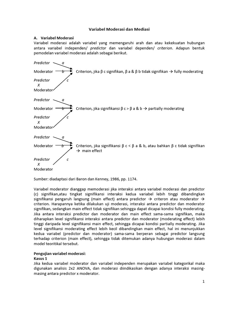 Variabel Moderasi dan Mediasi dalam Penelitian | PDF