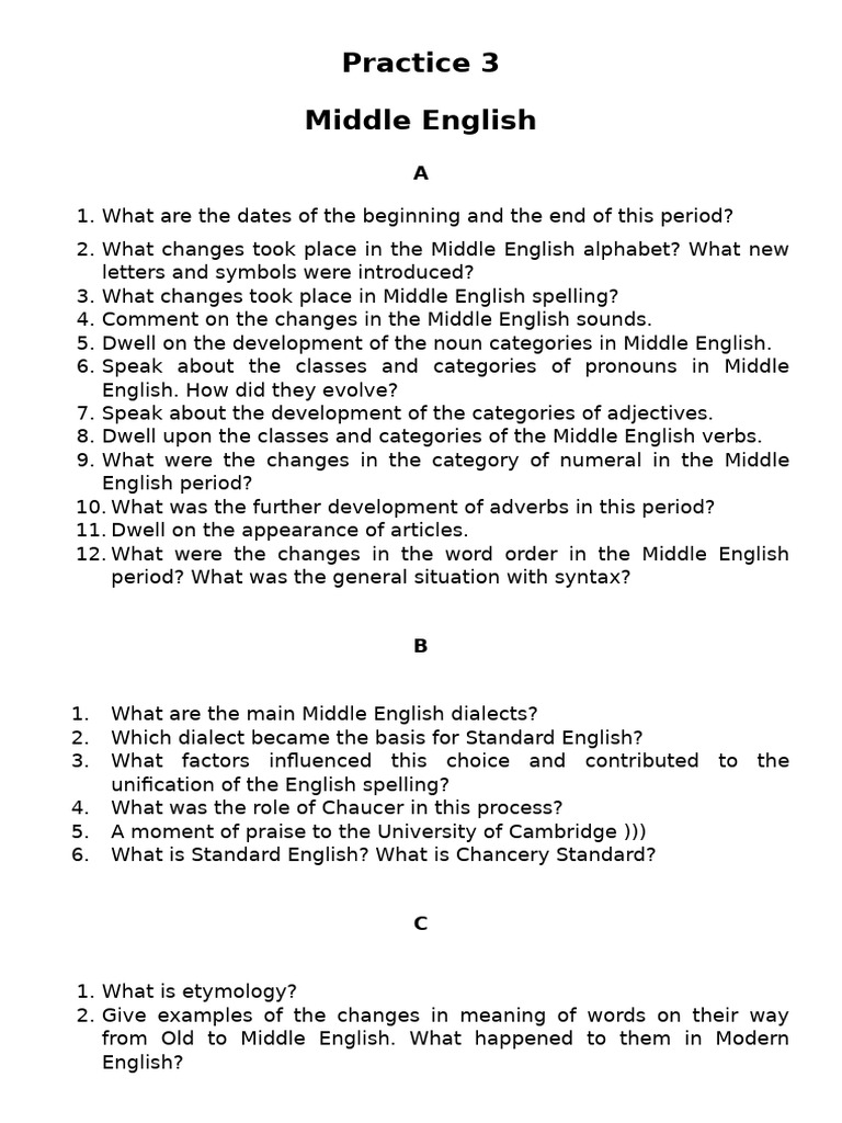 Practice 3 | PDF | English Language | Languages Of Europe