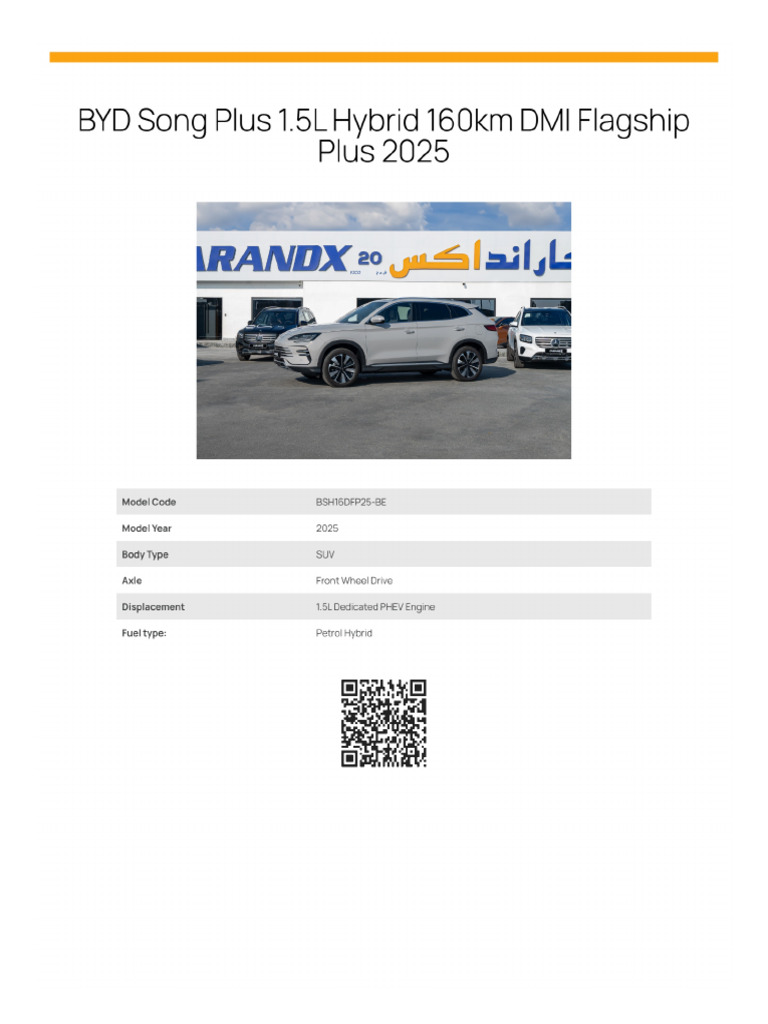 Byd Song Plus 1 5l Hybrid 160km Dmi Flagship Plus 2025 | PDF