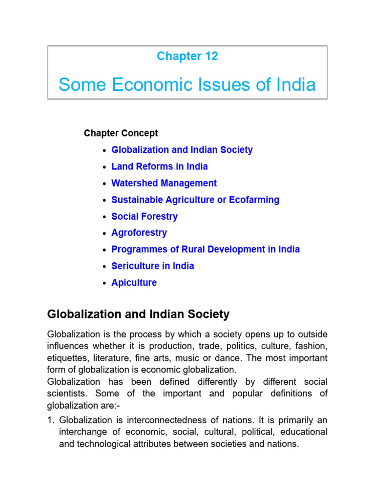 CH 12 Some Economic Issues of India | PDF | Crop Rotation | Agriculture